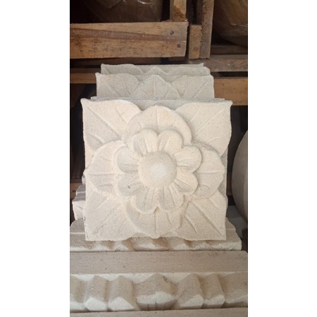 Jual BATU ALAM ORNAMEN MOTIF BUNGA UKURAN 15 X 15 Cm | Shopee Indonesia