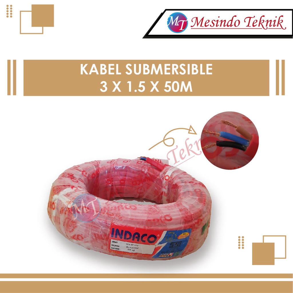 Jual KABEL POMPA SATELIT SUBMERSIBLE 3 X 1.5MM - 50M | Shopee Indonesia