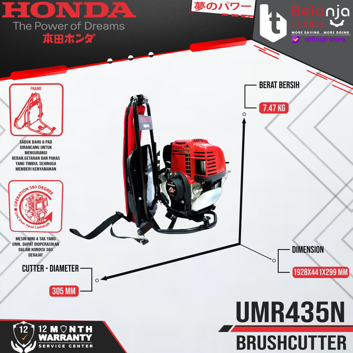 Jual HONDA MESIN POTONG RUMPUT GENDONG UMR 435 N BRUSH CUTTER UMR435N | Shopee Indonesia