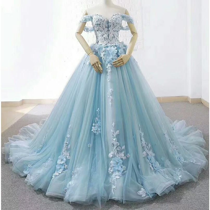 Jual Gaun Pernikahan Wedding Dress A-line Short Sleeve Sweetheart ...