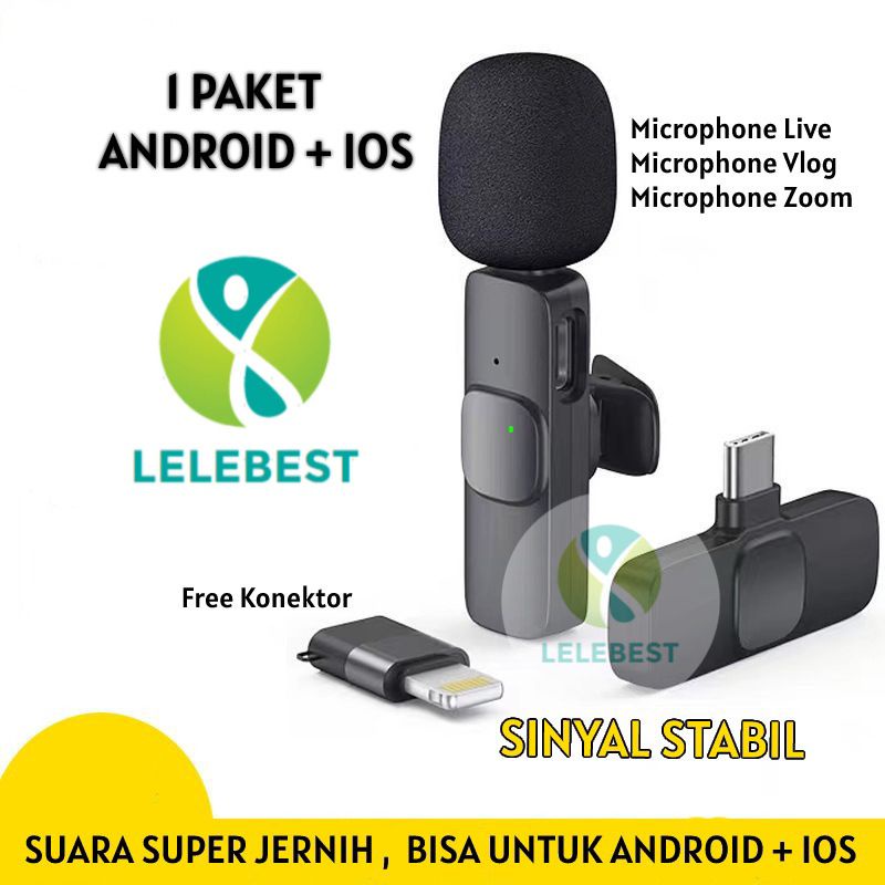 Jual Mic Wireless HP Vlog Youtuber Portable Mic for Smartphone Condenser | Shopee Indonesia