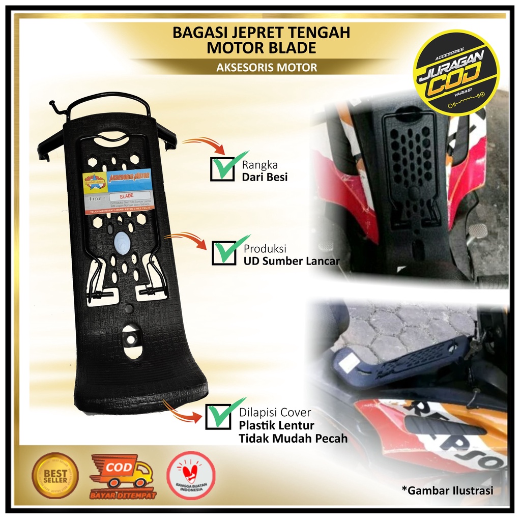 Jual Rak Jepit Tengah Honda Blade 110 karbu / bagasi tengah Honda Blade ...