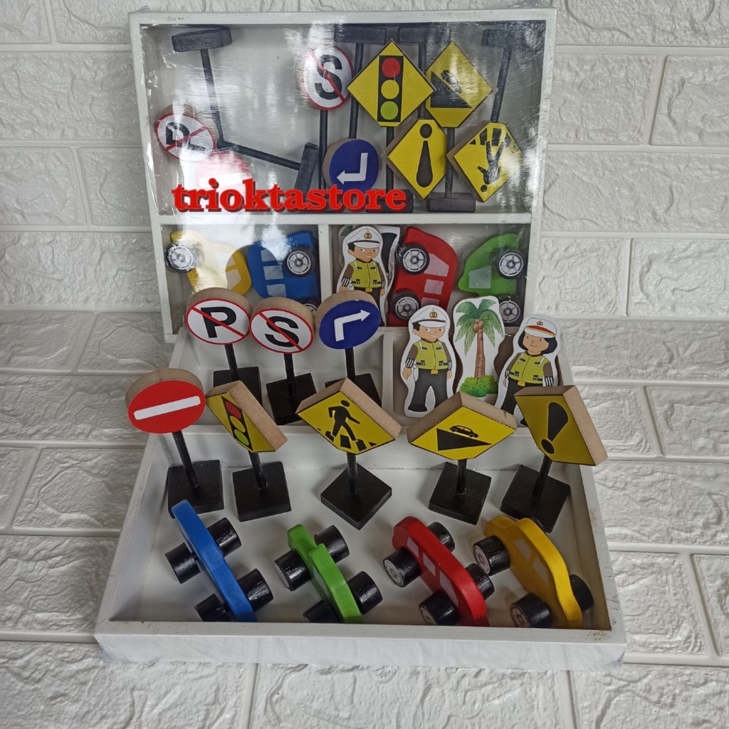 Jual Mainan Anak Edukasi Maket Transportasi Rambu Lalu Lintas Polisi ...