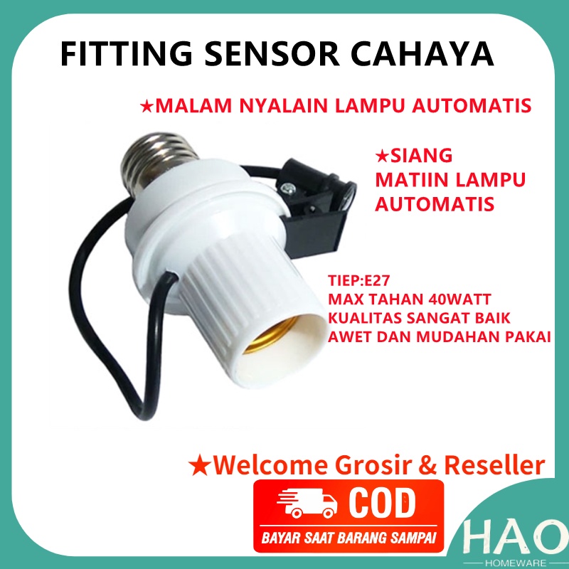 Jual Fitting Sensor E27 Lampu Otomatis Cahaya Siang Dan Malam | Shopee ...