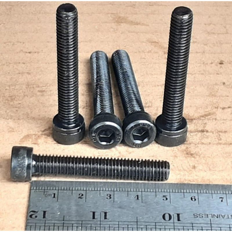 Jual BAUT L M8X50 BAJA M8 X 50 HITAM PANJANG 5CM KUNCI L6 L 6 HEX HEAD SOCKET SCREW FULL DRAT ...