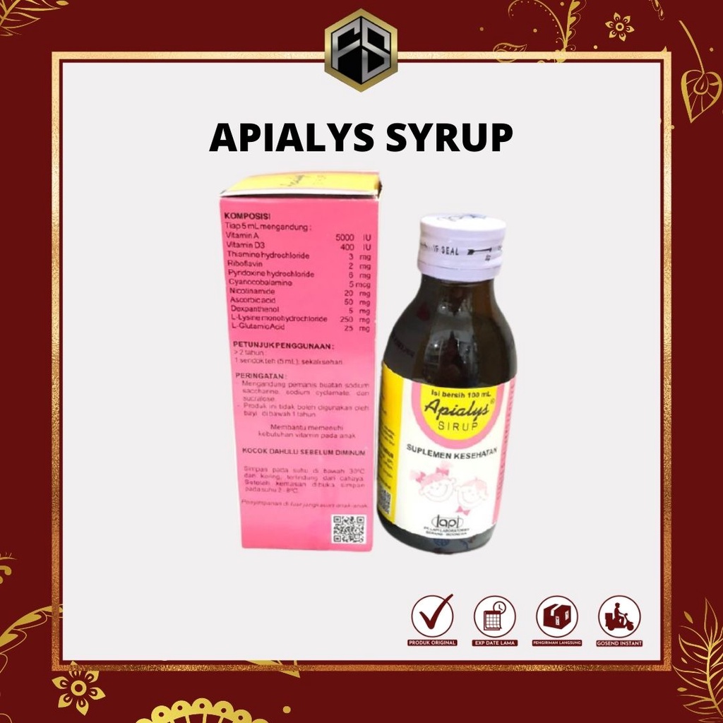 Jual APIALYS SYRUP 100ML DAN APIALYS DROPS 10ML MULTIVITAMIN ANAK ...