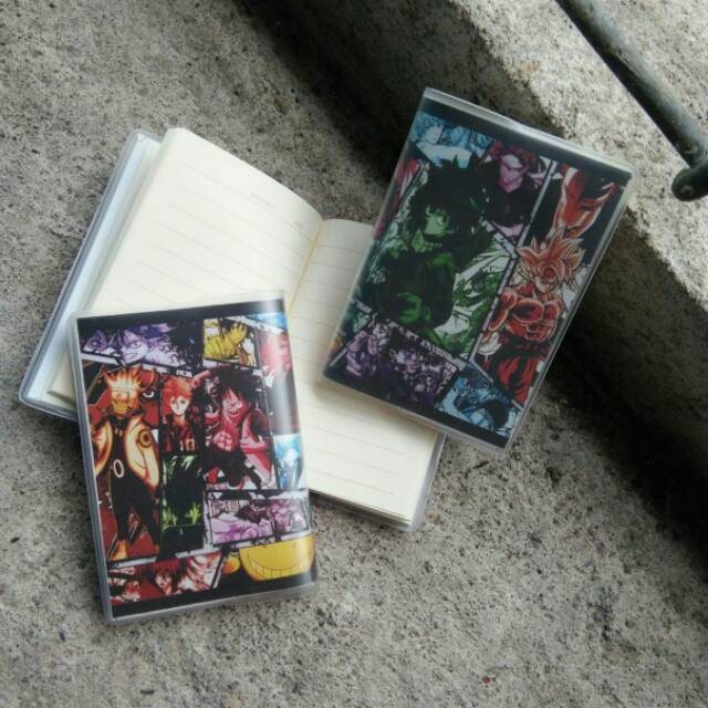 Jual Buku Tulis Mini Anime desain Deku Luffy Hinata Souma | Shopee ...