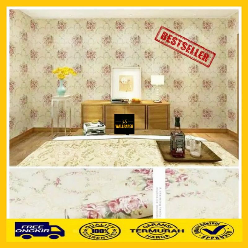 Jual Wallpaper Dinding Ruang Tamu Salur Polkadot Hijau Pink Bata Hk Wallpaper Wallpaper Sticker ...