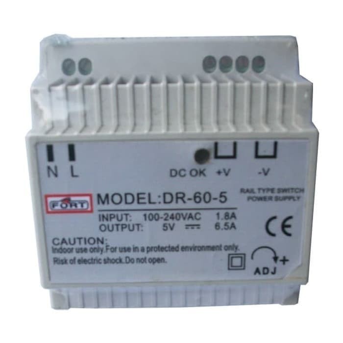 Jual Power supply Din Rail Single FORT / DR-60-24 / 2,5A 24VDC | Shopee ...