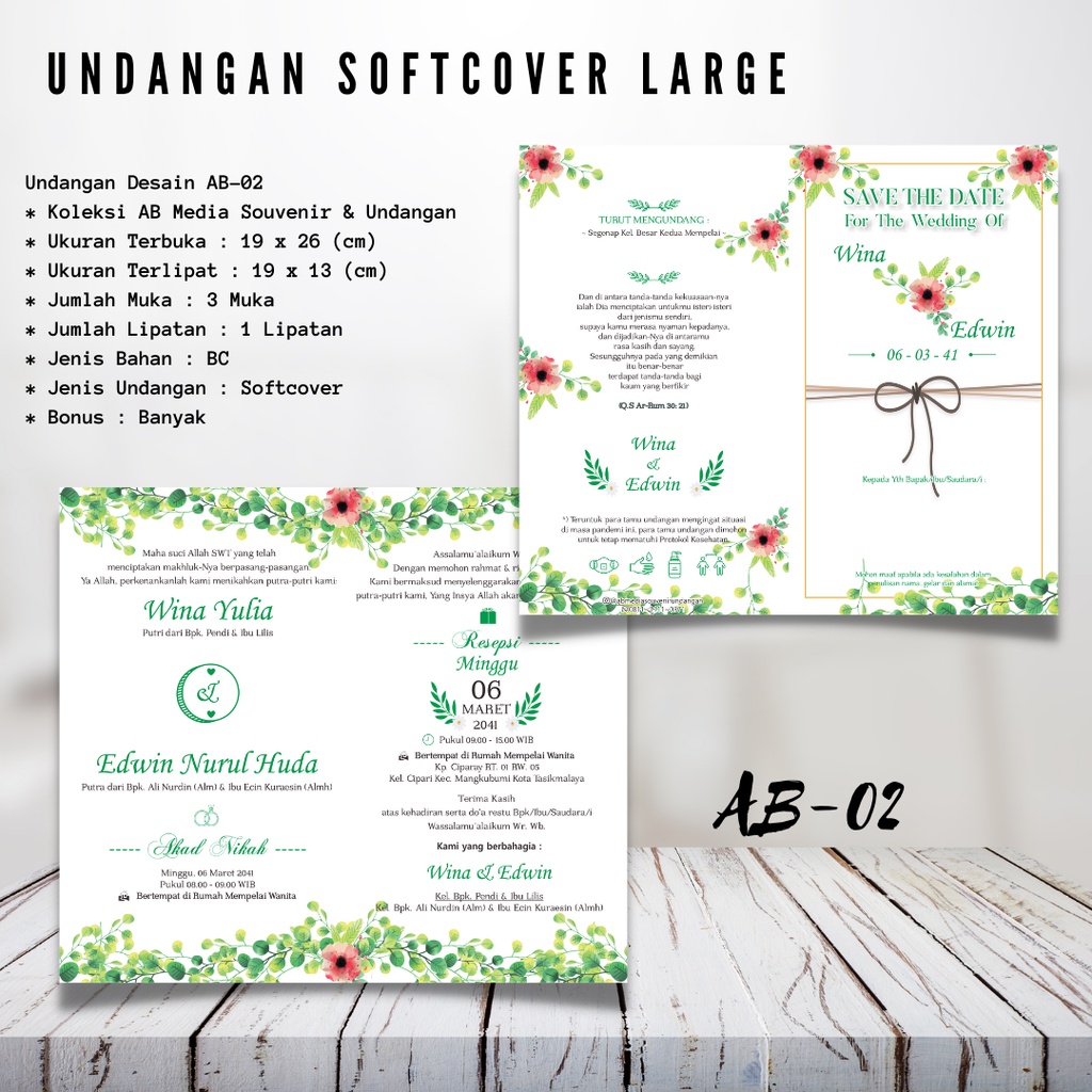Jual Undangan pernikahan ukuran besar desain AB series | Shopee Indonesia