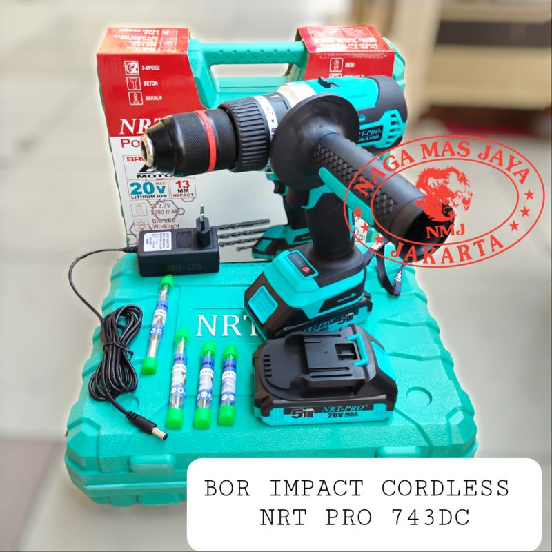 Jual NRT PRO 743 DC CORDLESS IMPACT DRILL BRUSHLESS / BOR TANGAN ...