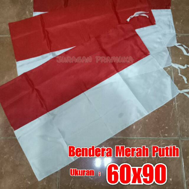 Jual BENDERA MERAH PUTIH INDONESIA UKURAN ±60x90cm KAIN SATIN PELES ...