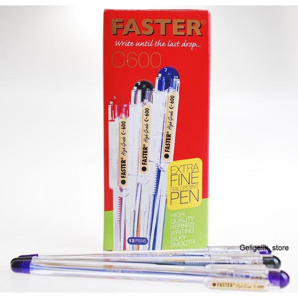 Jual (LUSIN)PULPEN FASTER C-600 Original / BALLPOINT / BOLPEN / PEN ...