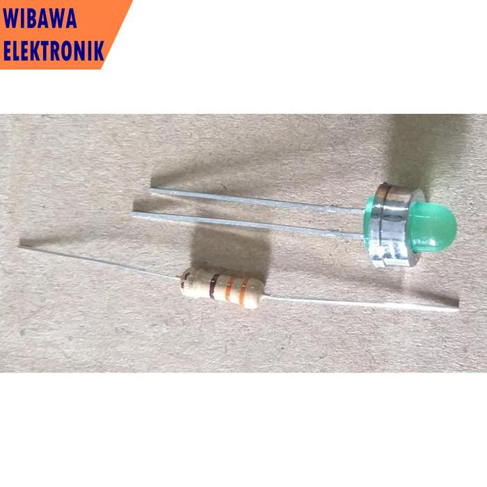 Jual Led Hijau Plus Holder Dengan Resistor 330 Ohm Untuk Dc 12Volt ...