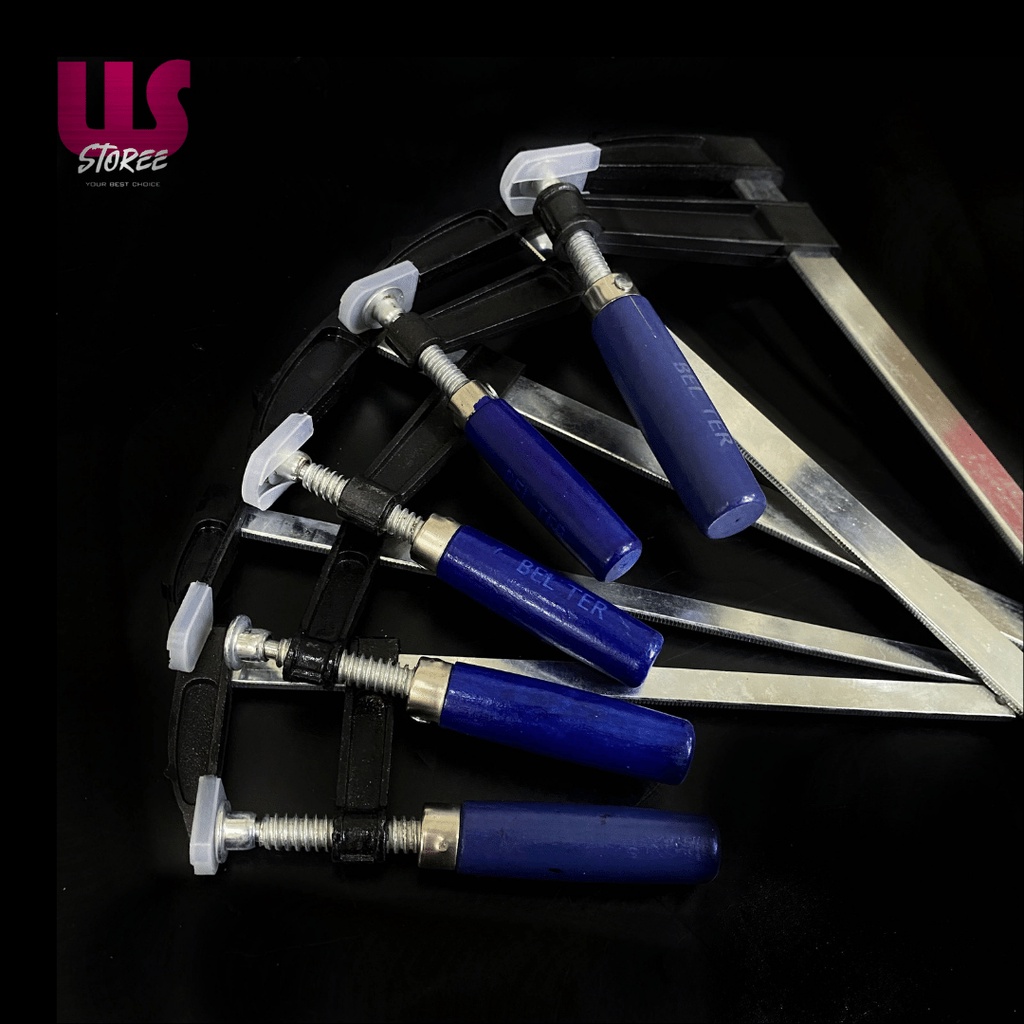 Jual Klem Penjepit kayu Jumbo BELTER F Clamp 100X12 Clamp Catok Pres ...