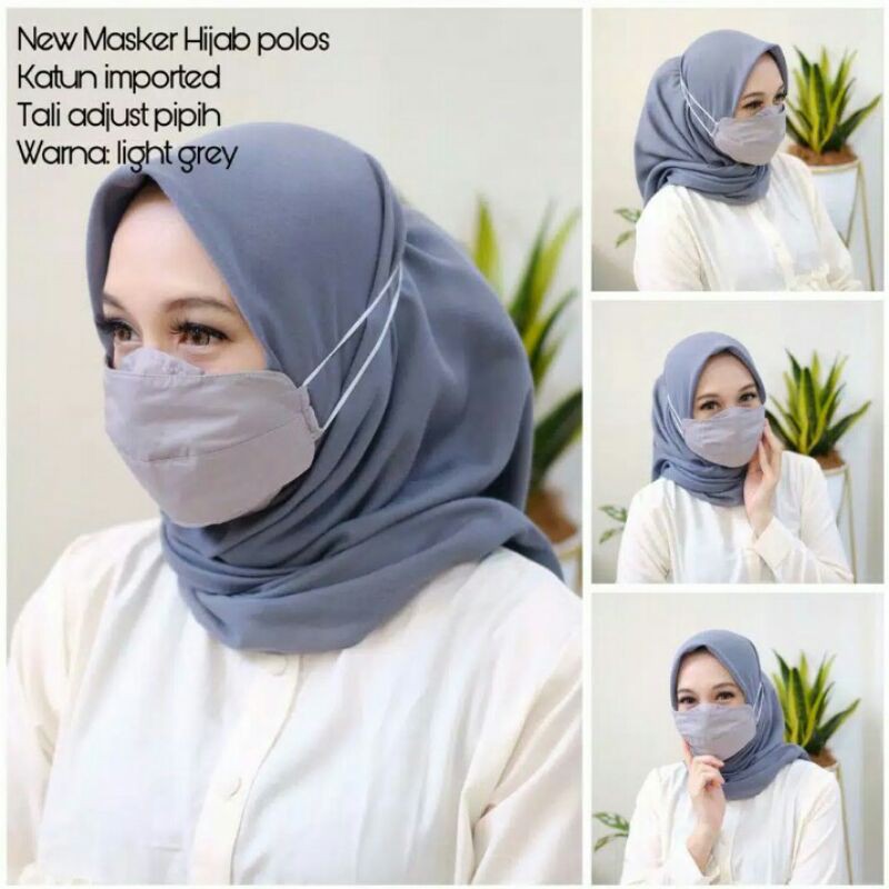 Jual MASKER HIJAB / MASKER KAIN 3 LAPIS / 3 PLY / MASKER CANTIK ...