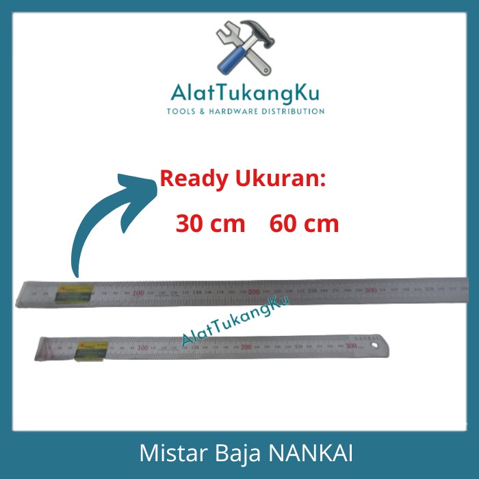 Jual Penggaris mistar besi Baja Stainless Steel 30 NANKAI/Alat Ukur ...