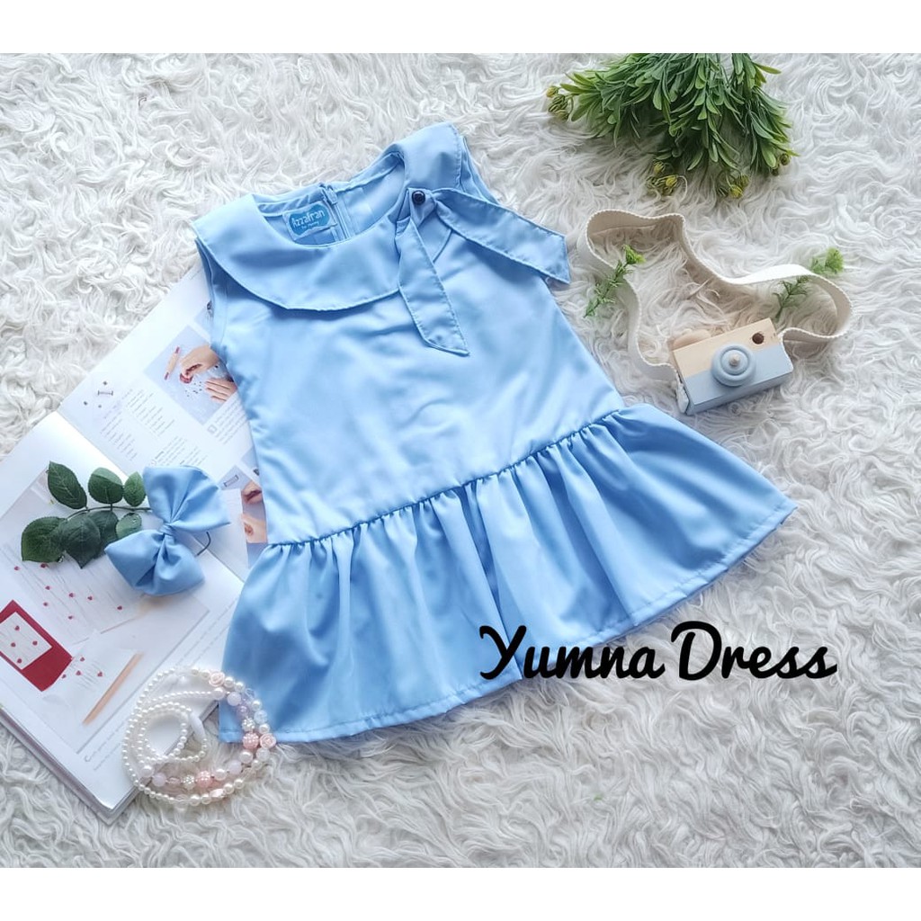 Jual YUMNA DRESS WARNA BIRU FROZEN/BAJU ANAK UNIK/DRES KATUN/DRES ...