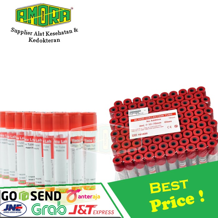 Jual Vaculab Blood Collectoin Tube / Tabung Darah/plain 3ml | Shopee ...