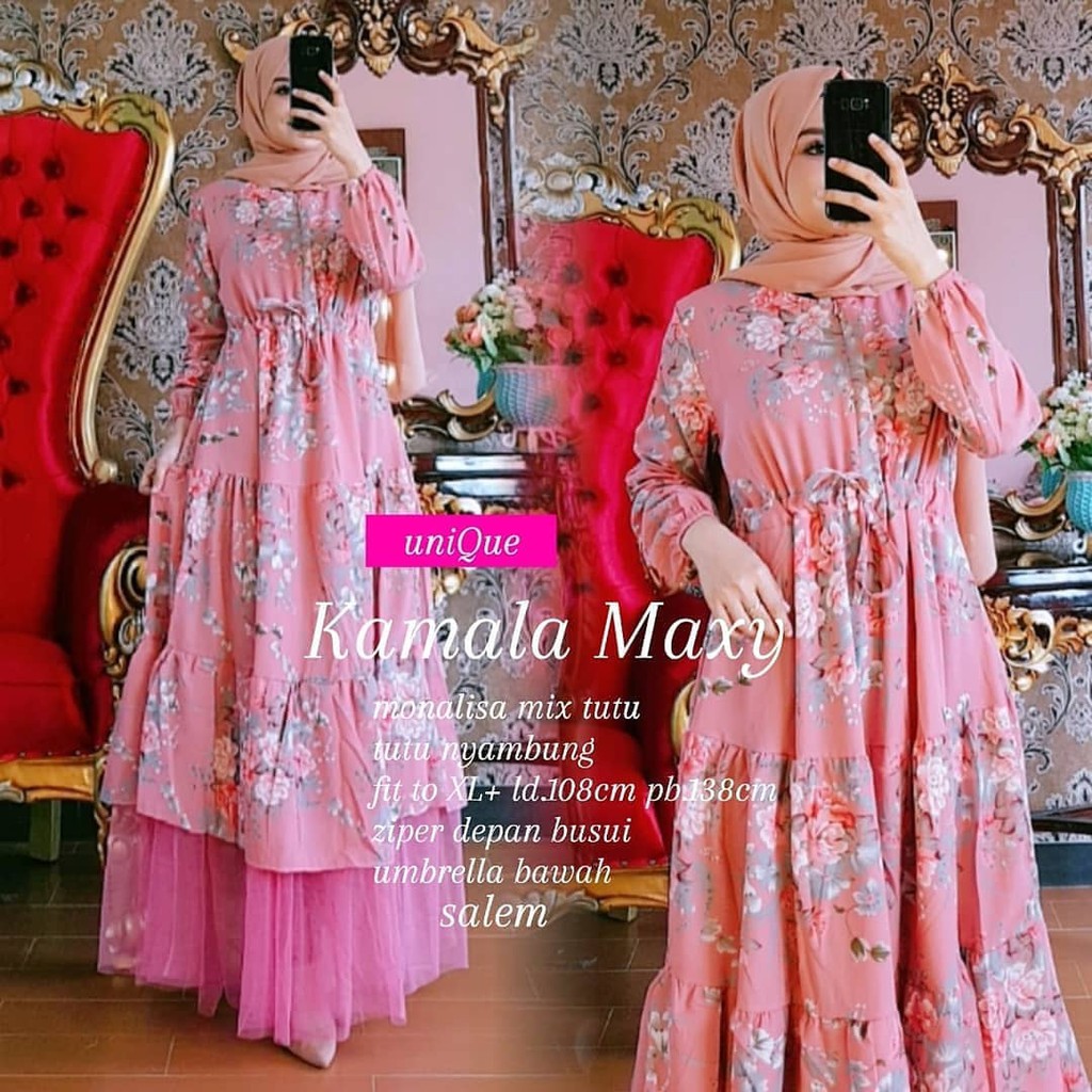 Jual Gamis Wanita Tutu Monalisa Busui Sleting Maxy Pesta Kondangan Maxi Kekinian 2021 Motif ...