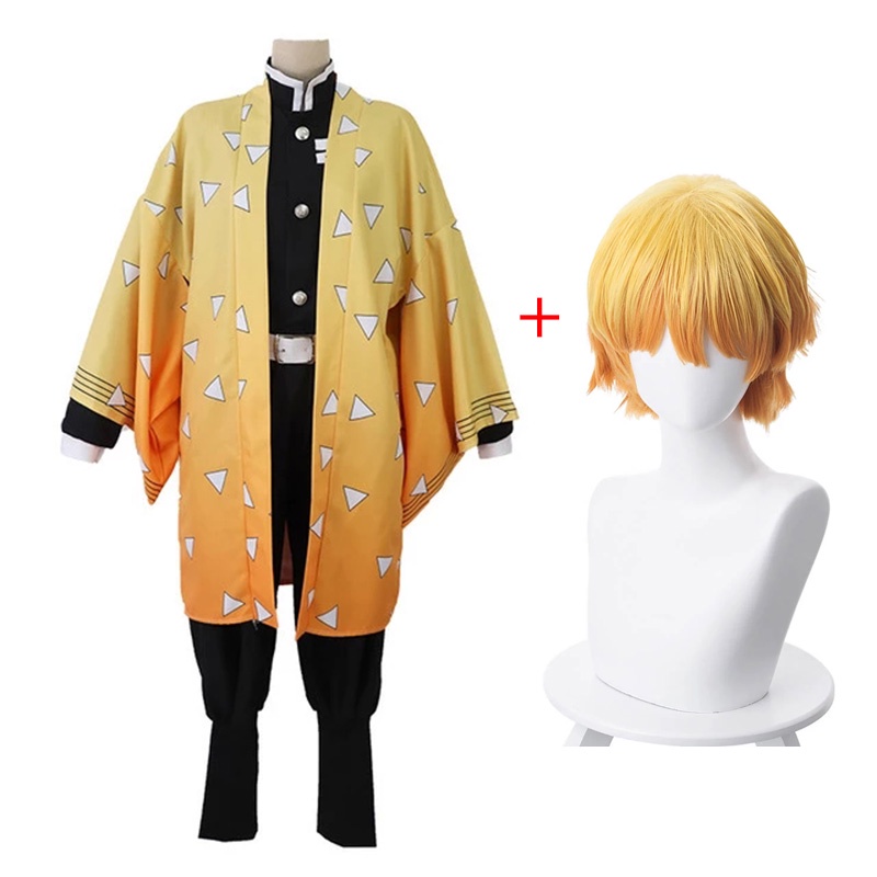 Jual Demon Slayer Agatsuma Zenitsu Cosplay Costume Anime Kimetsu No ...