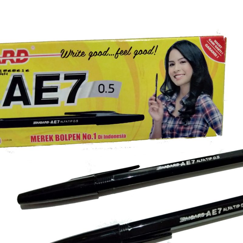 Jual nipura.id - Pulpen Ballpoint Pena Pen Standard AE7 Hitam | Shopee Indonesia