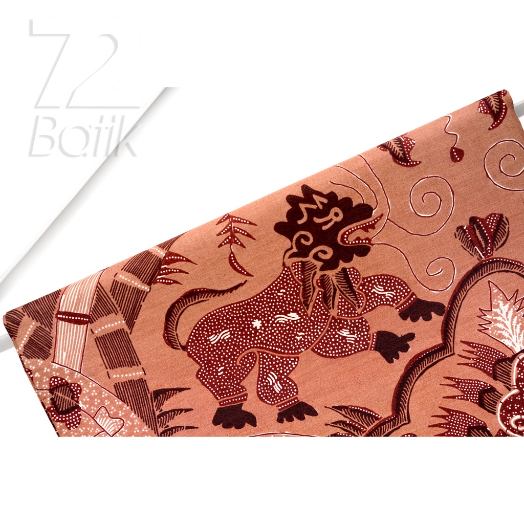 Jual KAIN BATIK PREMIUM Bahan Katun Motif Macan Alas Warna Merah Bata ...