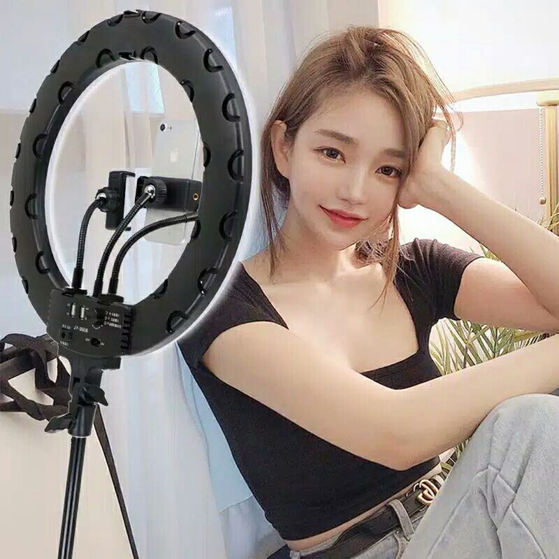 Jual Lampu Ring Light 360 LED 40W 14 Inch with 3xSmartphone Holder,mua ...