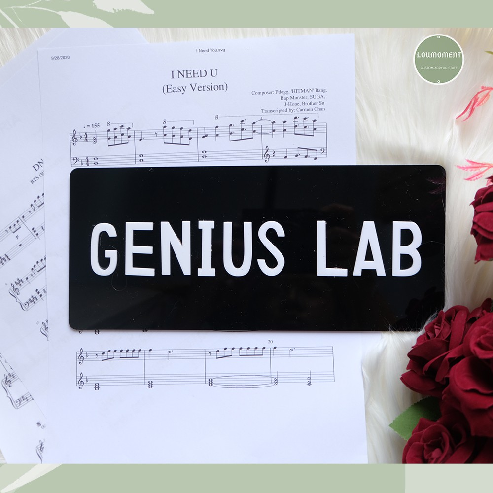 Jual Door Sign GENIUS LAB |SUGA BTS Studio|BTS | Shopee Indonesia