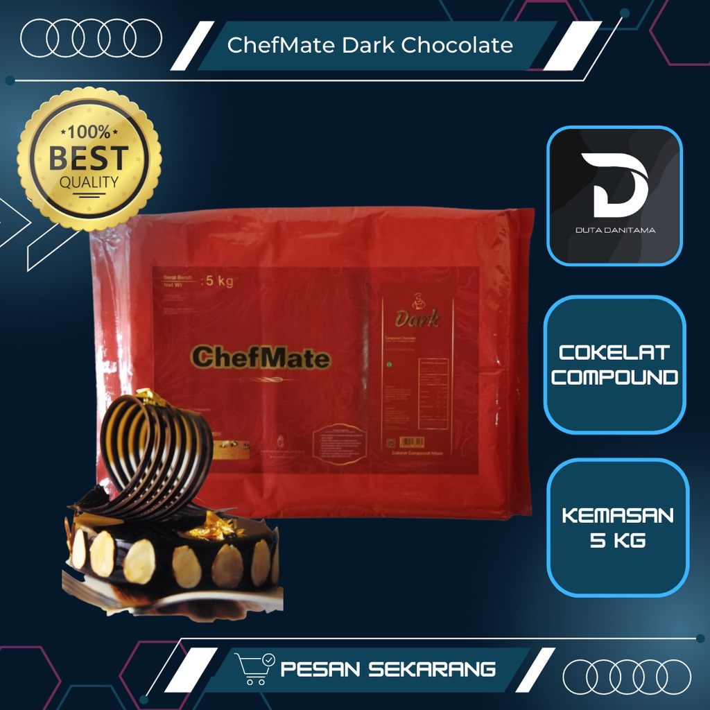 Jual Chefmate Compound Dark Chocolate 1 kg / cokelat batang | Shopee Indonesia