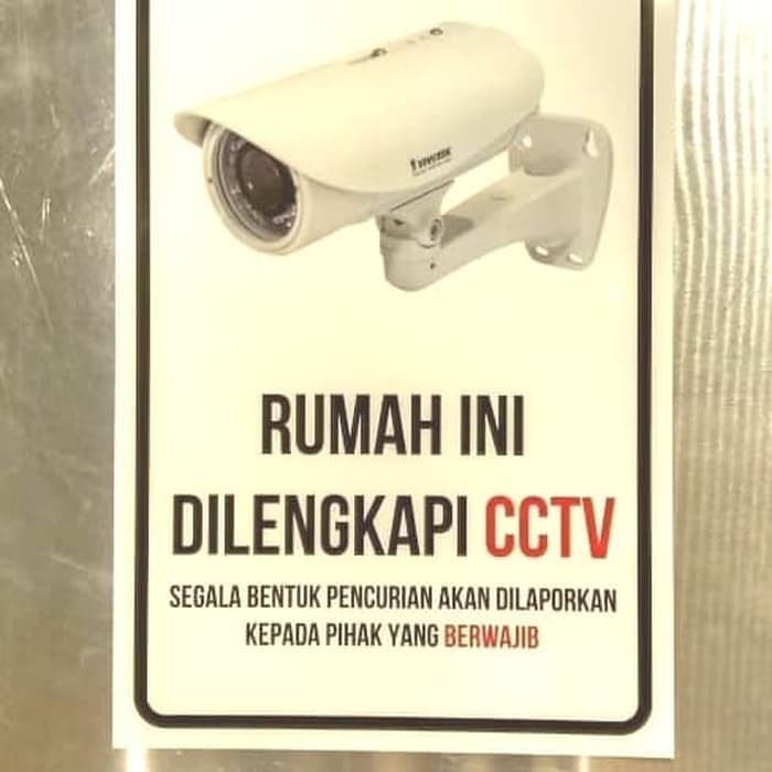 Jual SIGN LABEL STICKER RUMAH INI DILENGKAPI CCTV 30X20CM K3 RAMBU STIKER | Shopee Indonesia