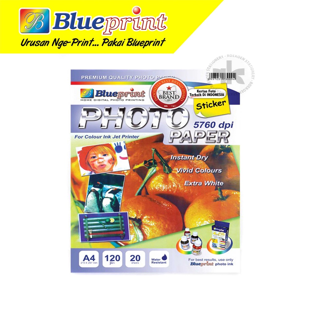 Jual Blueprint Kertas Foto Sticker A4 Sticker Glossy 120gsm (20 Sheet ...