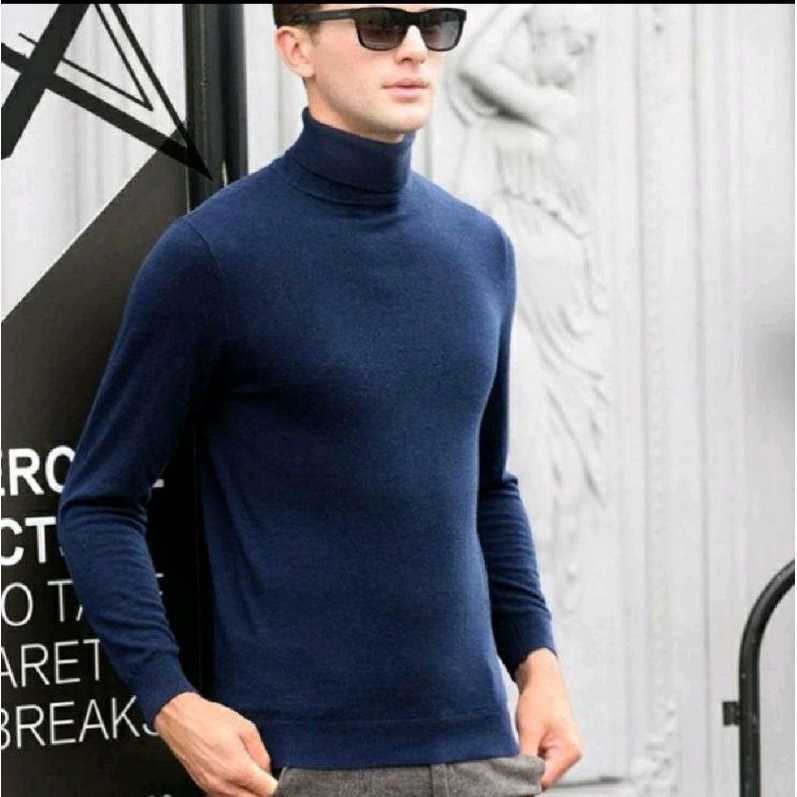 Jual KAOS TURTLENECK PRIA LENGAN PANJANG TURTLE NECK KOREAN STYLE LEHER ...