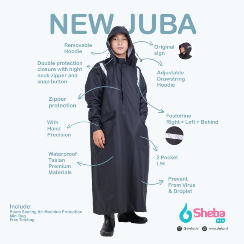 Jual Terbaru Jas hujan Pria Gamis "Juba" by Sheba | Shopee Indonesia