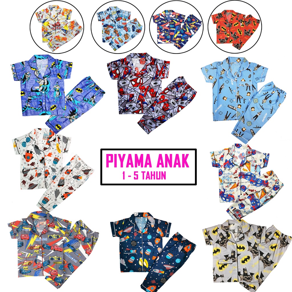 Jual PIYAMA ANAK BALITA 1 S/D 4 TAHUN / MOTIF CUTE FULL BISBAN | Shopee ...