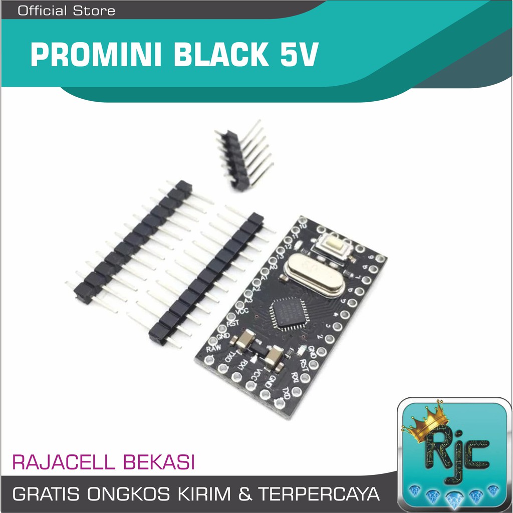 Jual Black Arduino Promini Pro Mini Atmega328 5V 16MHz QFN32 Top ...
