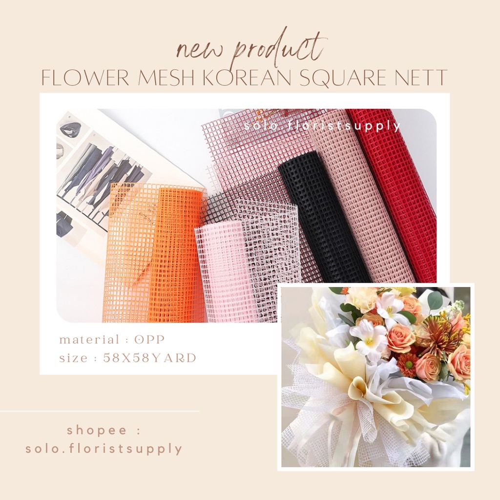 Jual FLOWER MESH KOREAN SQUARE NET Korean Jaring Net Roll JARING BESAR ...