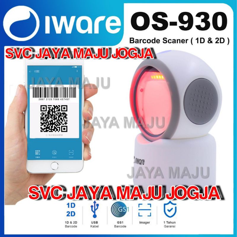 Jual IWARE OS 930 - USB - 1D 2D || BARCODE SCANNER - CMOS AREA IMAGER ...