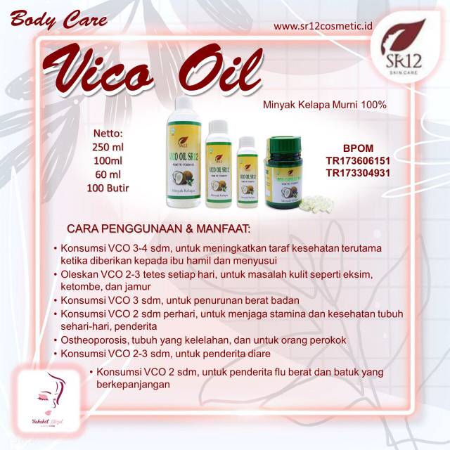 Jual Virgin Coconut Oil 60ml SR12 (VCO SR12) kaya manfaat untuk semua ...
