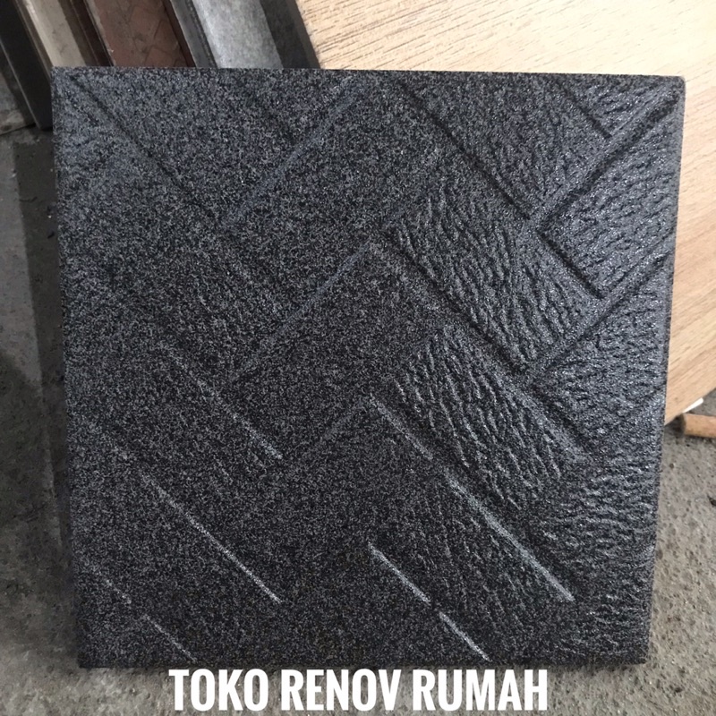 Jual keramik lantai 20x20 hitam (kasar)/ keramik lantai kamar mandi ...