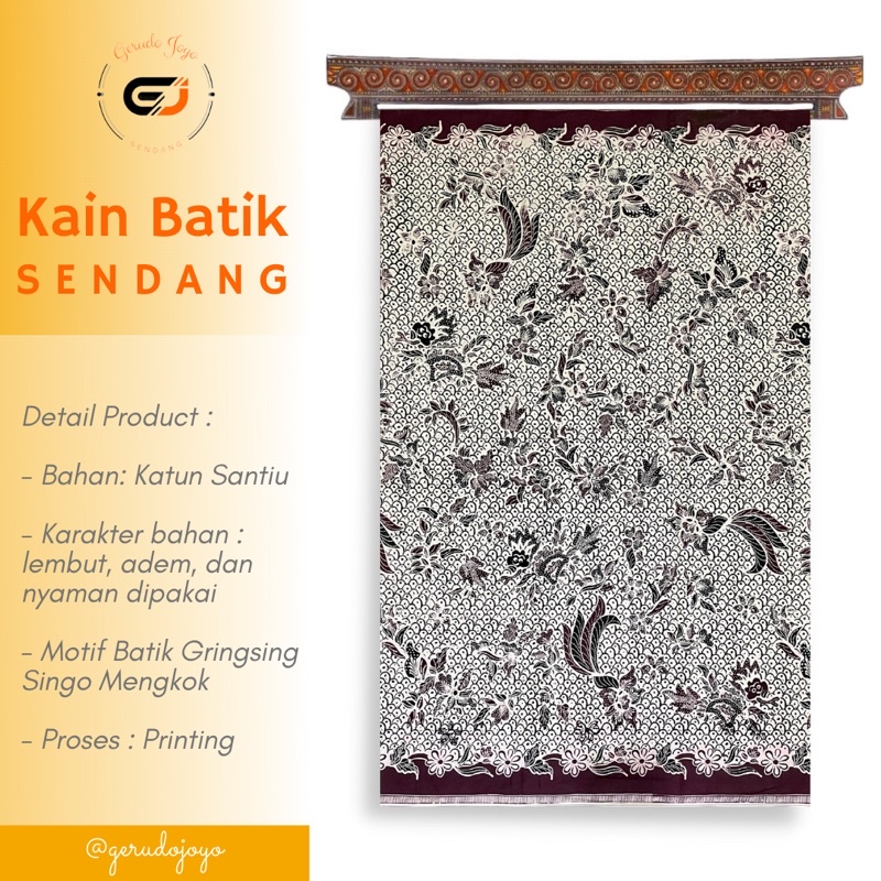 Jual Kain Batik Sendang Motif Gringsing Singo Mengkok Handmade Batik Tulis / Batik Cap / Batik ...