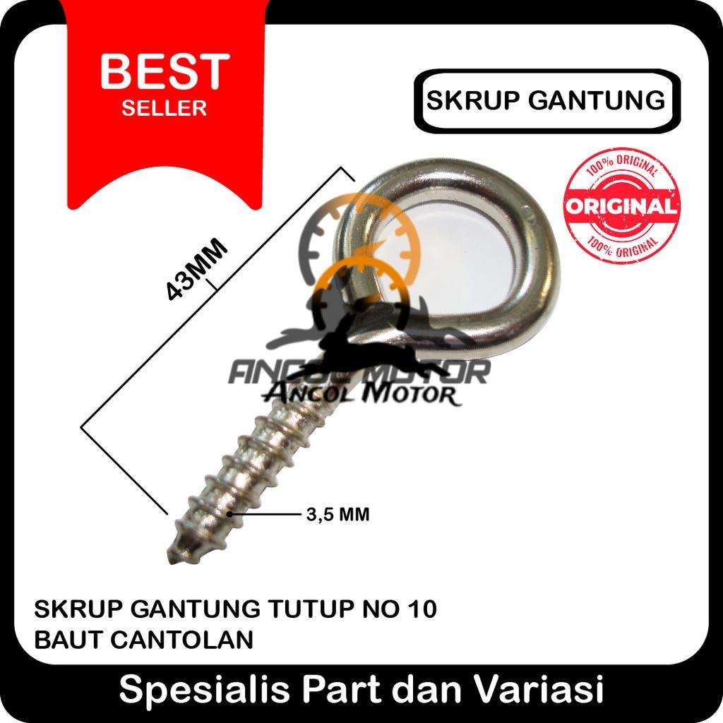 Jual Skrup Gantung Tutup No 10 Baut Catolan Gantungan Barang Paku ...