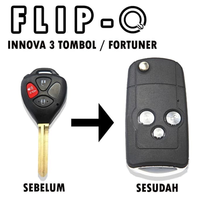 Jual Promo FLIP KEY TOYOTA INNOVA 3 TOMBOL RUSH FORTUNER CASING KUNCI ...