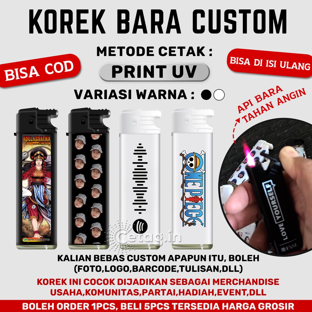 Jual KOREK API GAS CUSTOM// KOREK BARA CUSTOM// 1 HARI JADI | Shopee ...