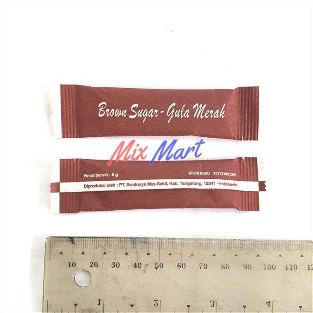 Jual Brown Sugar / Gula Merah kemasan stick 6 gram sachet | Shopee ...