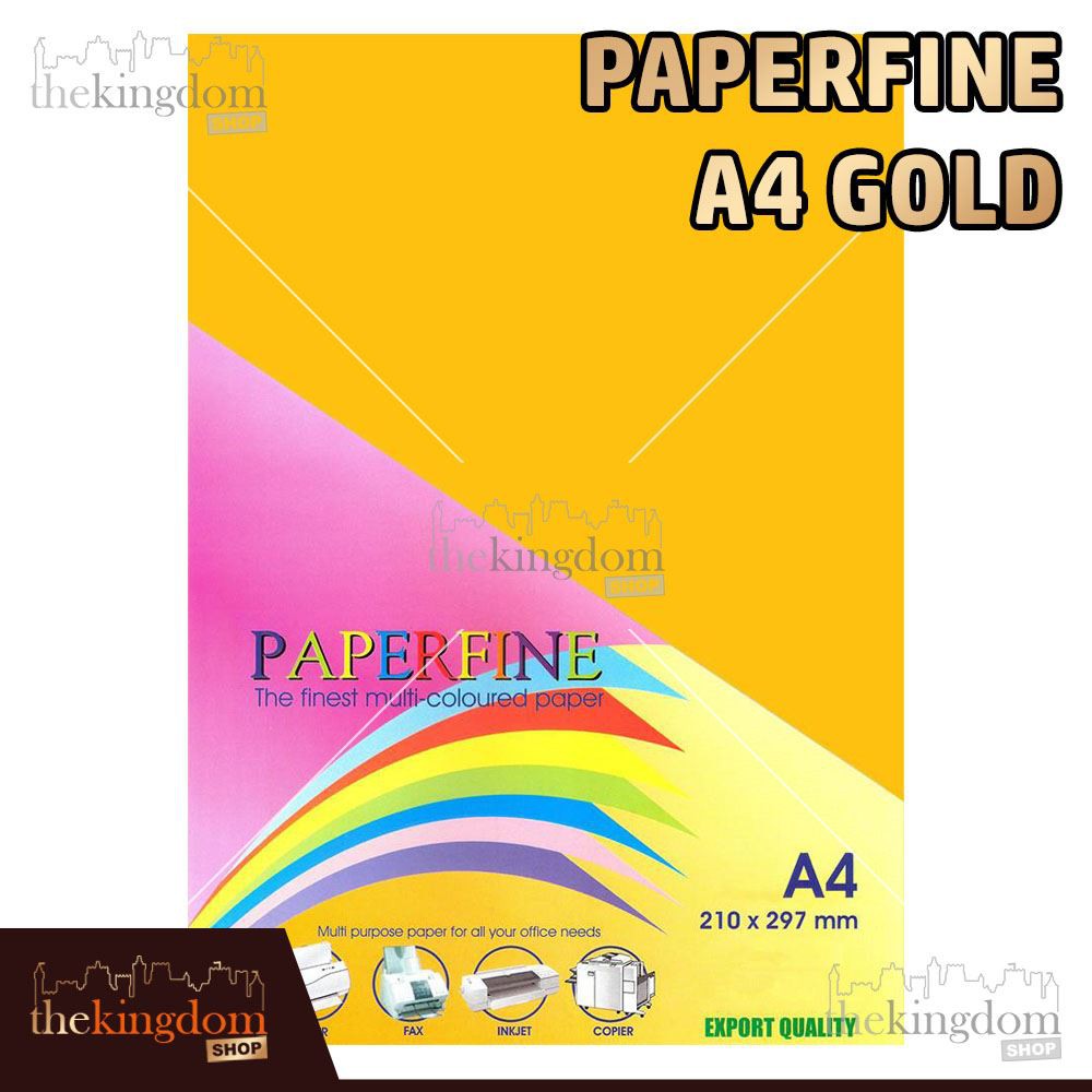 Jual Paperfine Kertas HVS Warna A4 Gold Kuning Emas Isi 25 Lembar Kode ...
