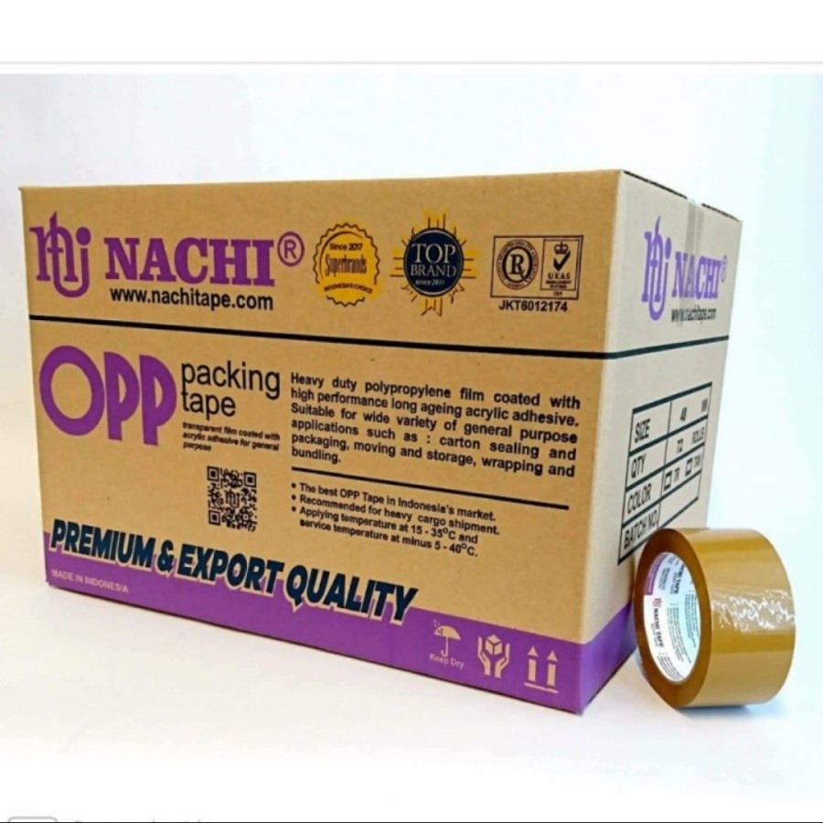 Jual Plakban / Lakban NACHI Tape Opp 2 Inch x 100 Yard 1 Box | Shopee Indonesia