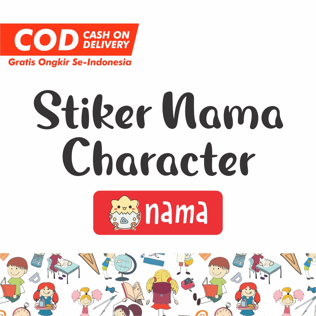 Jual Stiker Nama Character, label nama 1 set isi Up to 36 pcs | Shopee ...