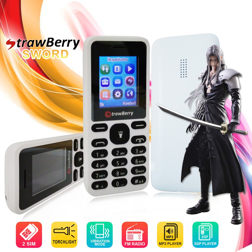 Jual Strawberry ST33 SWORD dua GSM SIM full collor ( simple pack ...