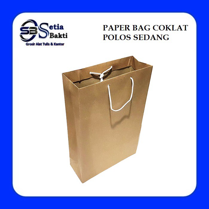 Jual Paper Bag - Tas Kertas Coklat Polos Sedang 36 x 24,9 x 9,5 cm - 12 ...